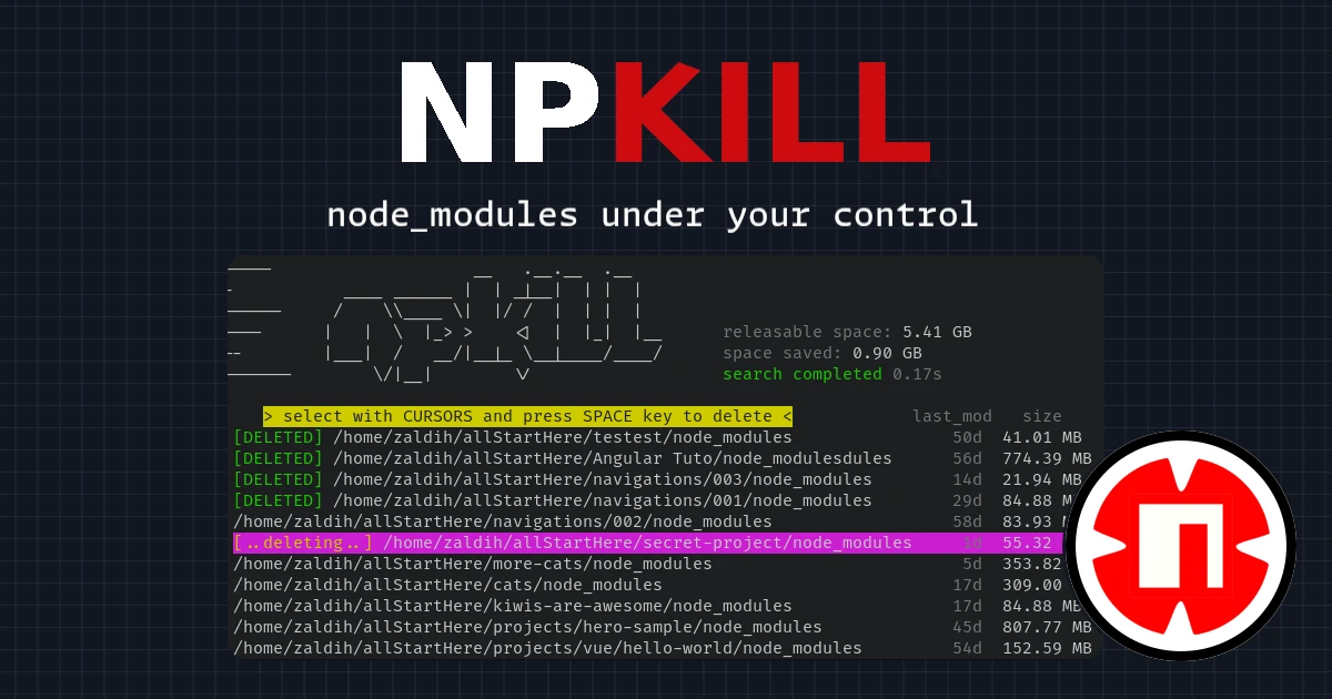NPKILL - Maintain your development workspace clean.